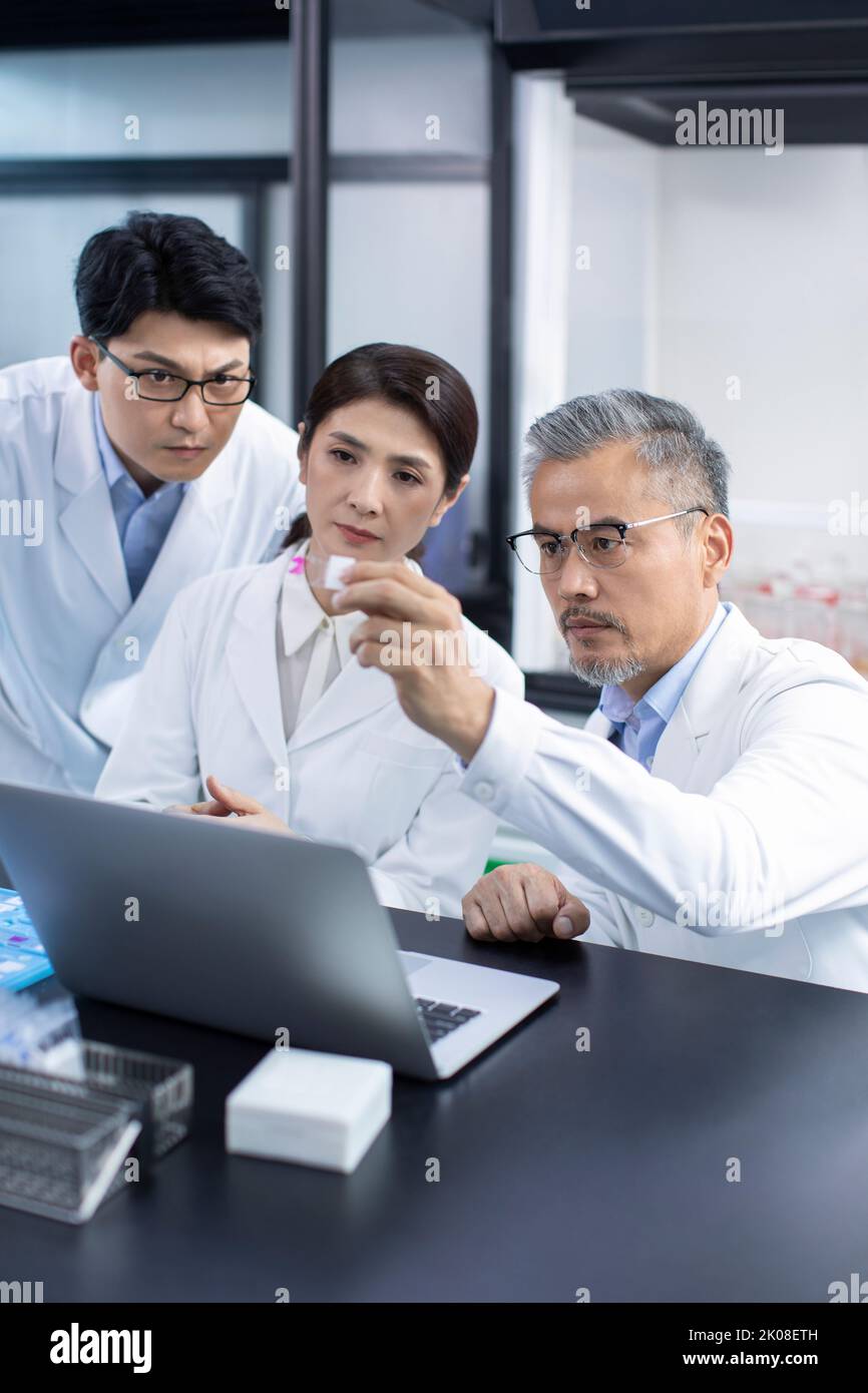 Chinese researchers working in laboratory Stock Photo - Alamy
