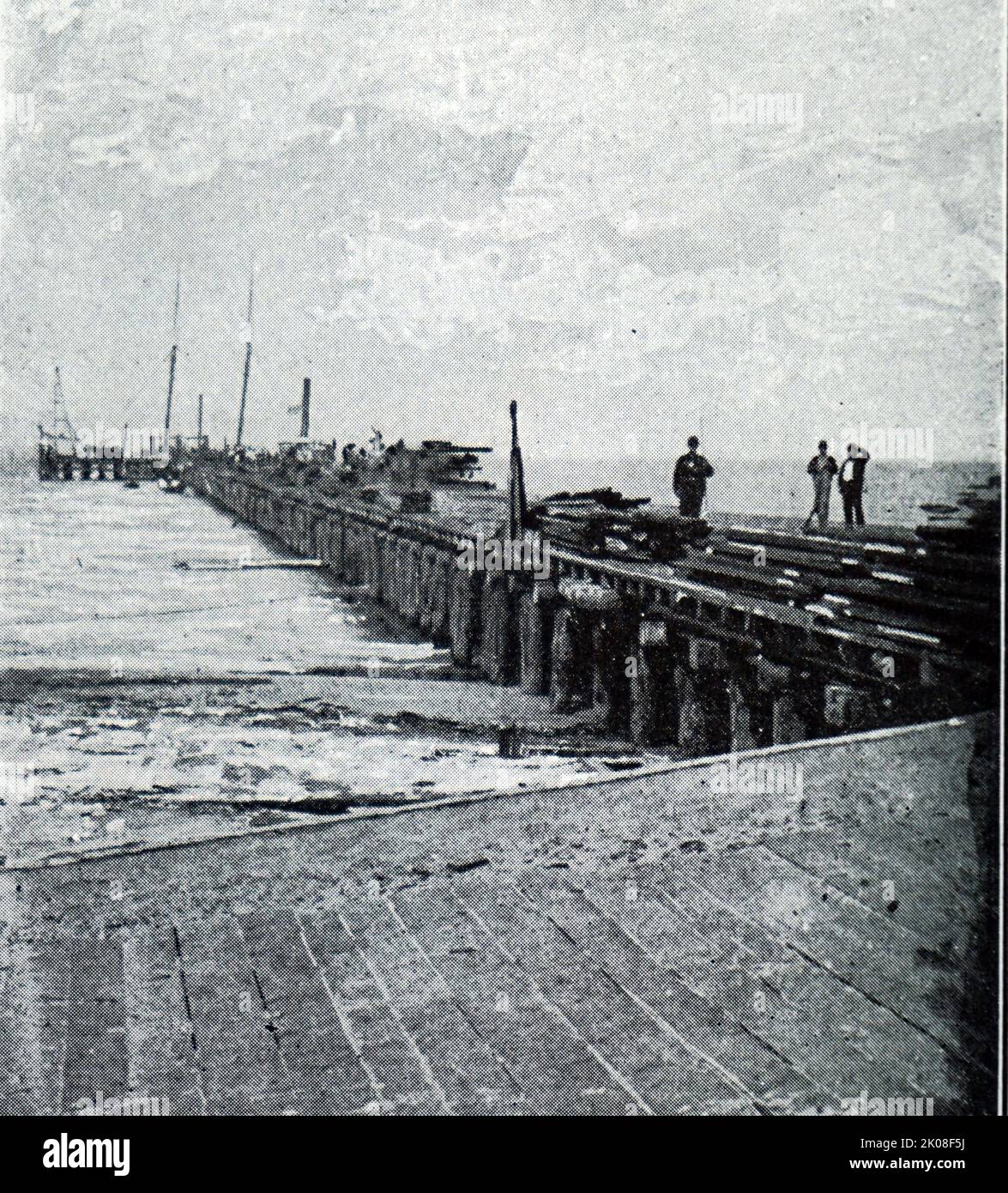 Dock at Hilton Head, built by soldiers. Fort Walker (Hilton Head) was ...