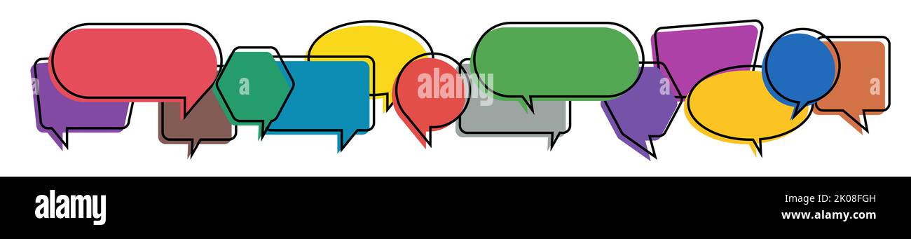 Colorful multicolored dialog speech bubbles. illustration of ...