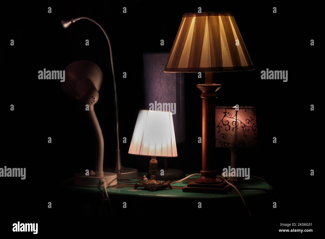 Table lamp magical light set up Stock Photo - Alamy