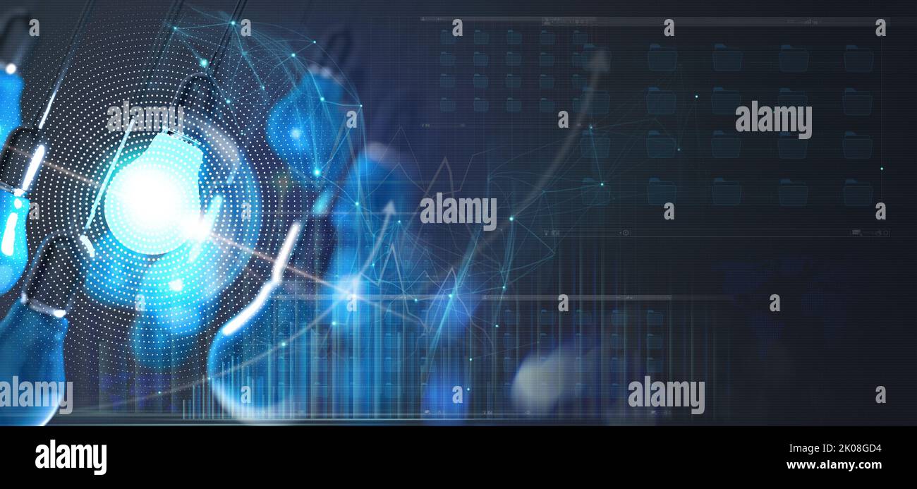 light bulb 3d with marketing network graph chart backgrounds planning ...
