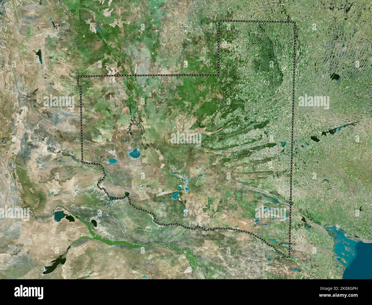 La Pampa, province of Argentina. High resolution satellite map Stock ...
