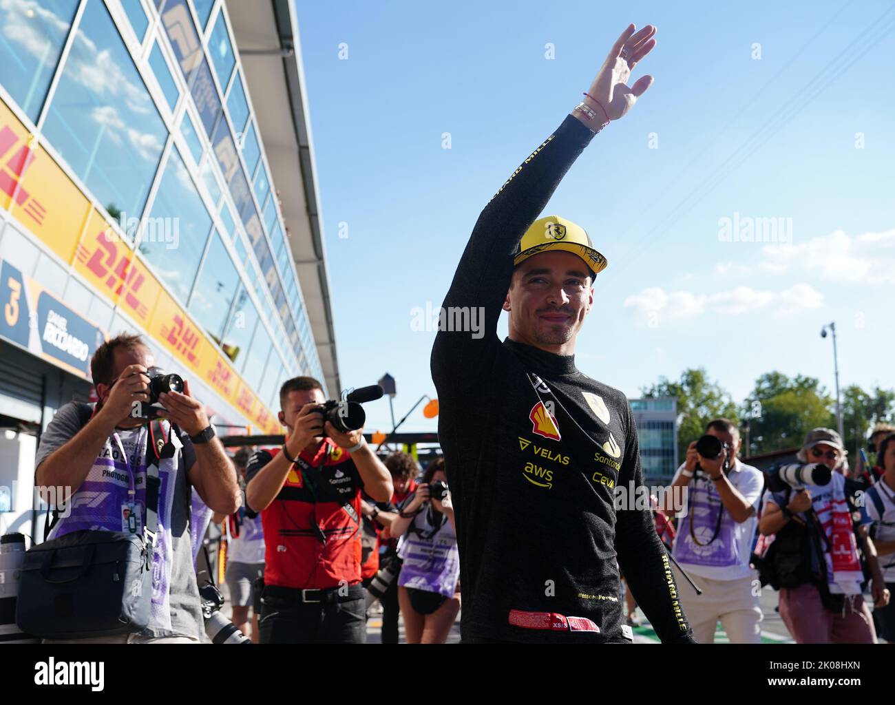 Ferrari's Charles Leclerc after claiming pole position during ...