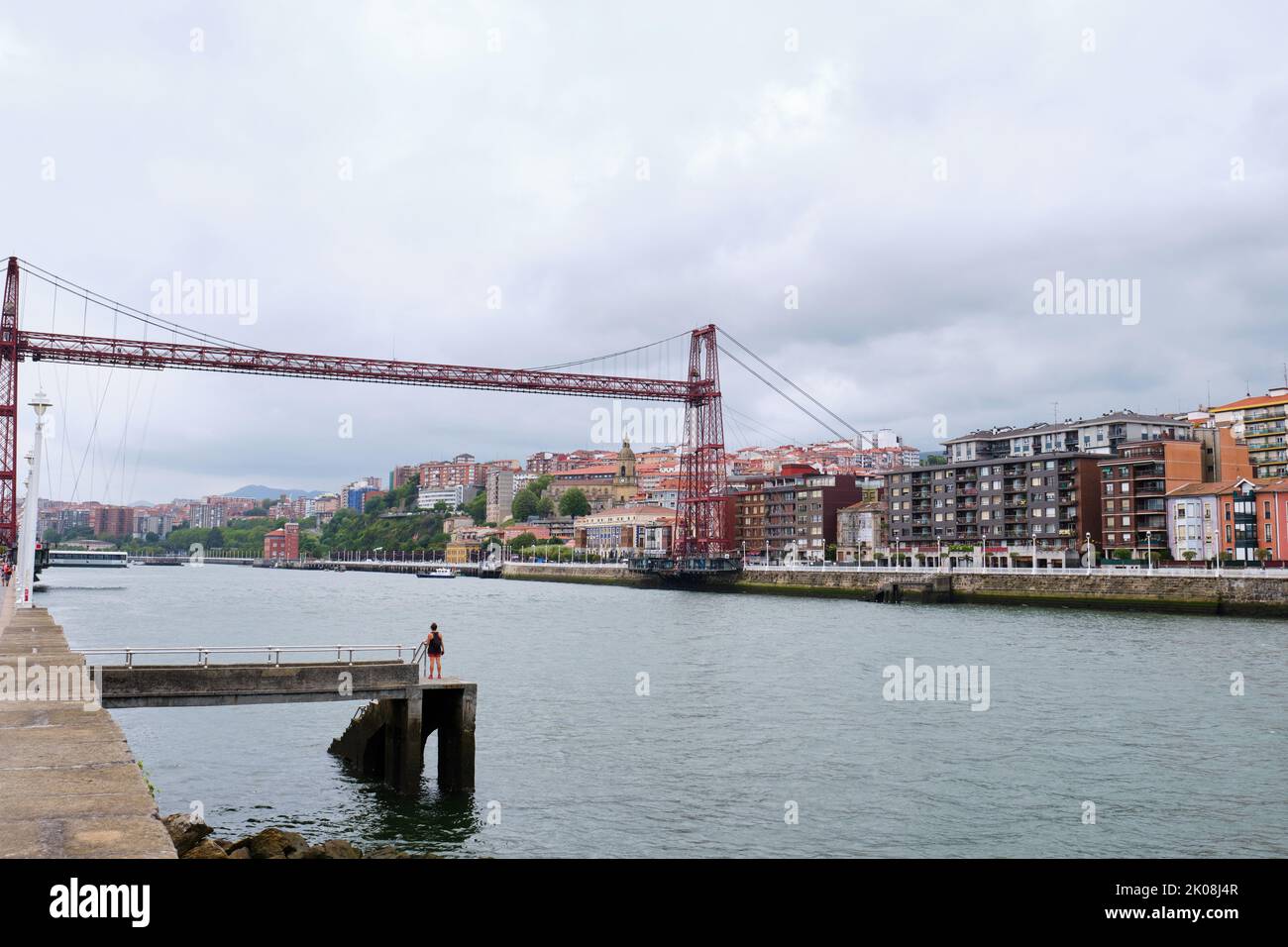 Bizkaia suspension bridge in Portugalete, Basque Country, Spain Stock ...