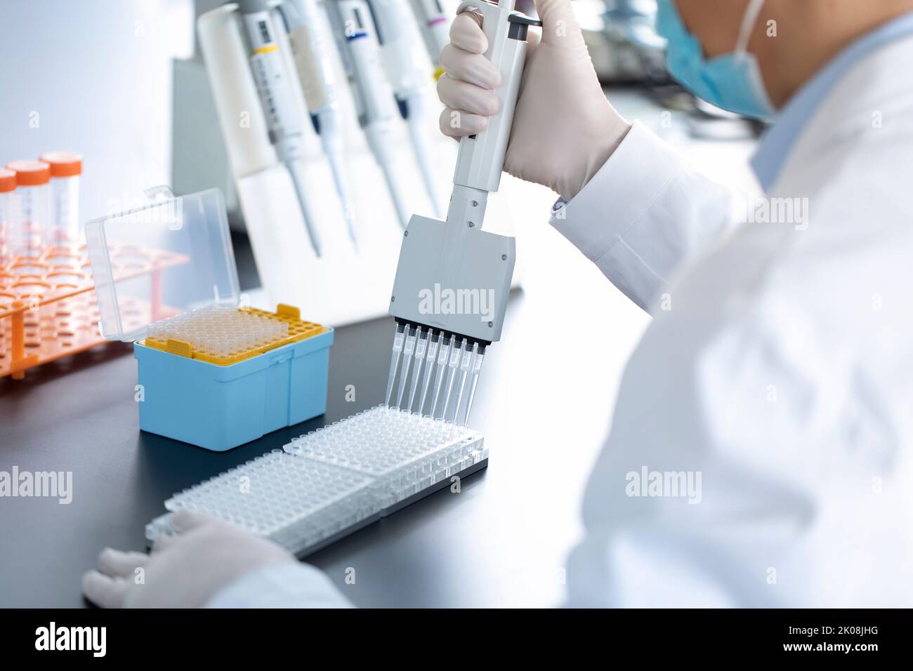 Chinese scientist pipetting samples in laboratory Stock Photo - Alamy