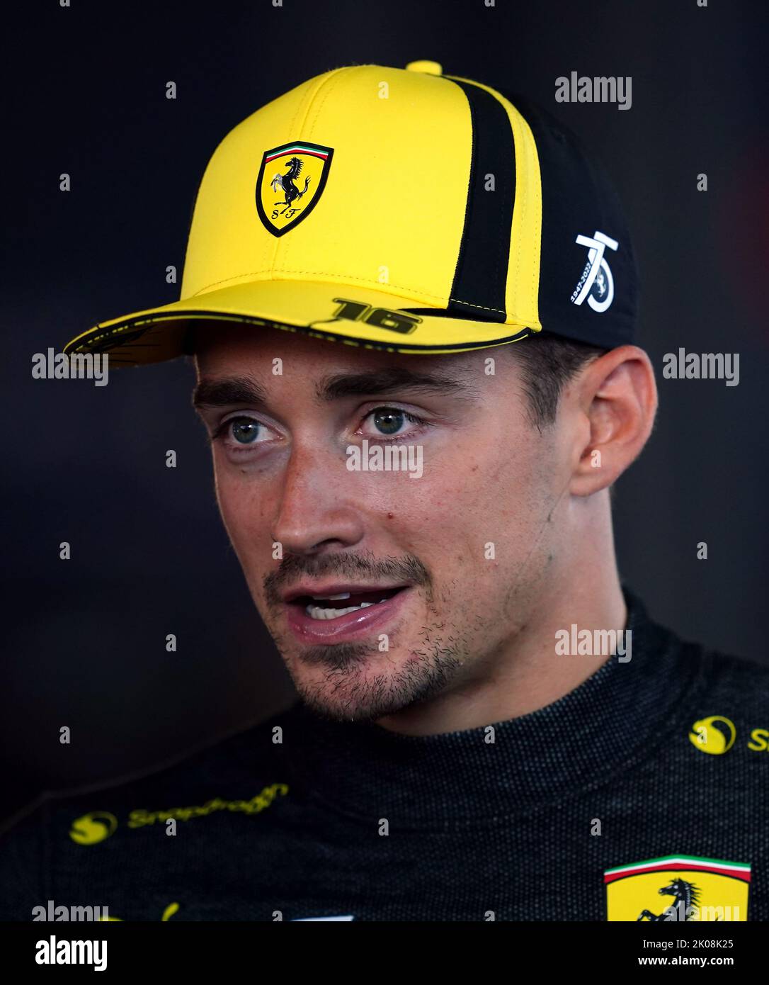 Ferrari's Charles Leclerc after claiming pole position during ...