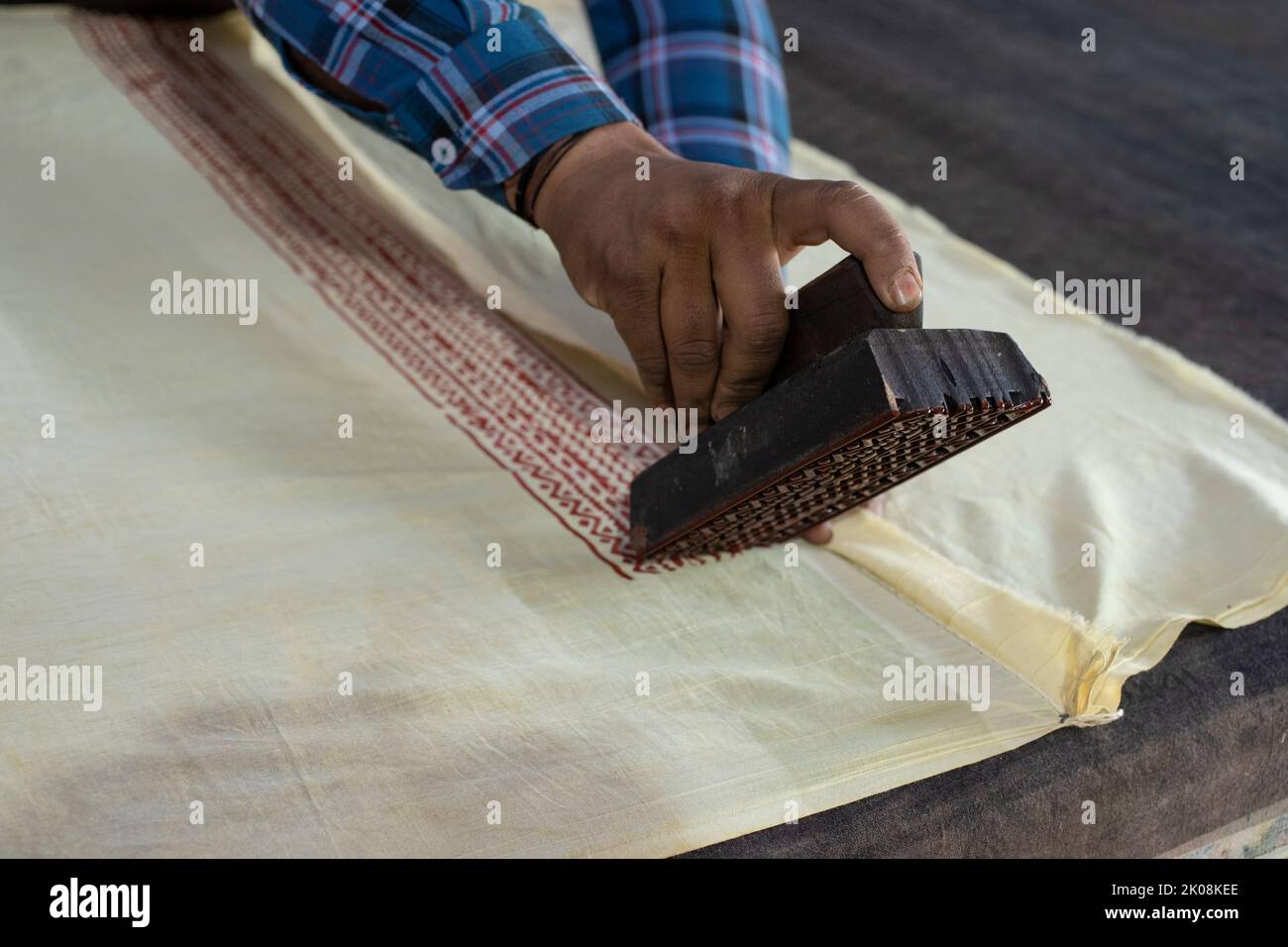 Fabric printing handmade Stock Photo - Alamy