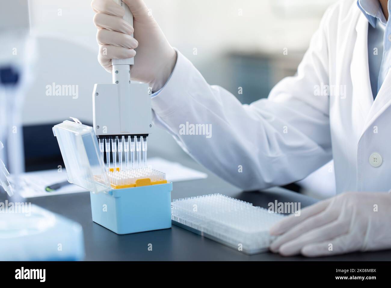 Chinese scientist pipetting samples in laboratory Stock Photo - Alamy