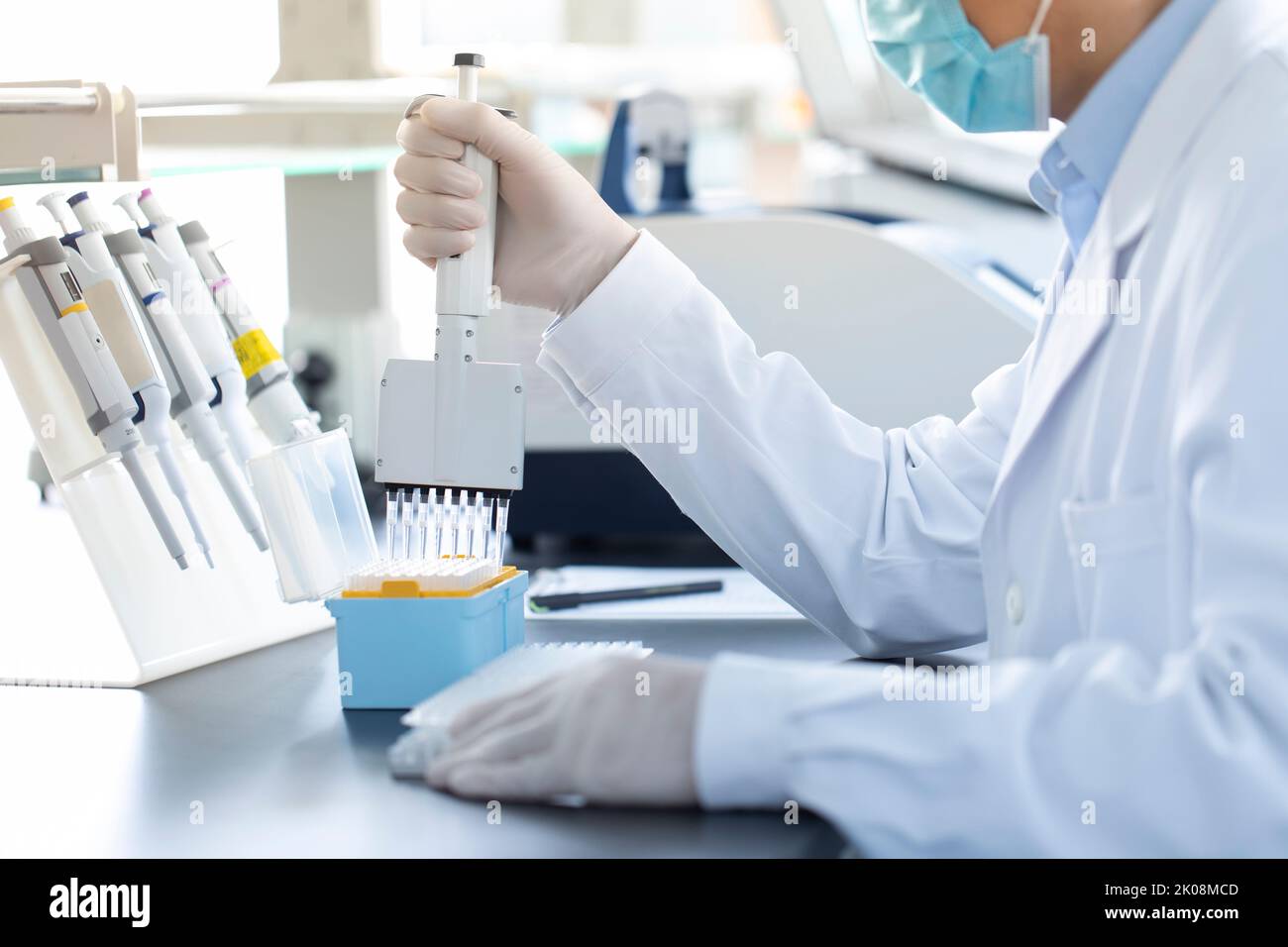 Chinese scientist pipetting samples in laboratory Stock Photo - Alamy