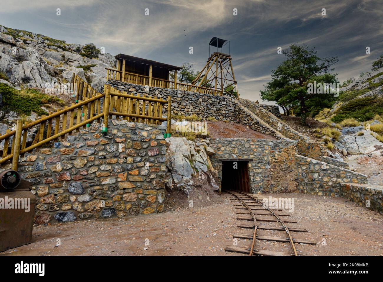 Exterior of a small iron mine, restored Stock Photo - Alamy