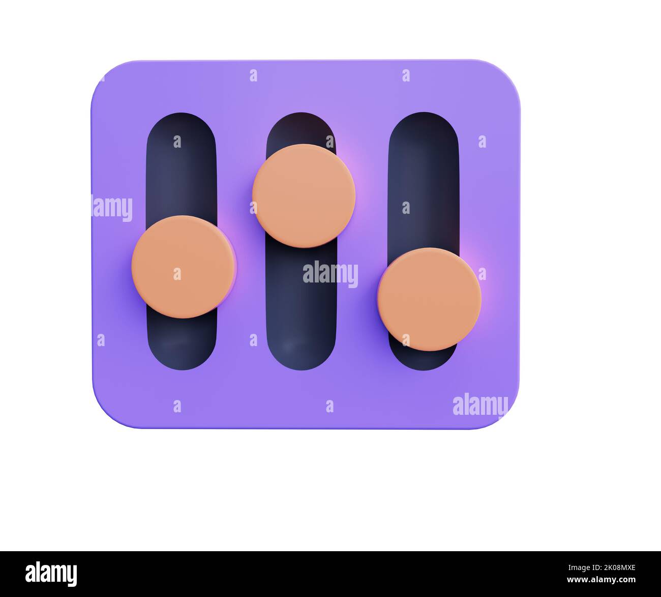 minimal equalizer Slider icon, Music sound Adjustment symbol, 3d render ...