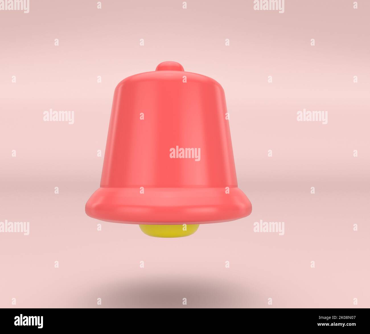 3d notification bell icon set isolated on pink background. 3d render ...