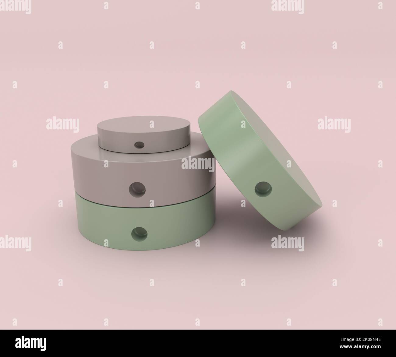 Database icon, minimal 3d render illustration on pastel pink background ...