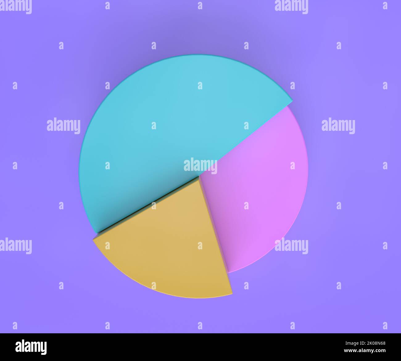 colorful pie chart graph icon 3d illustration, minimal 3d render ...
