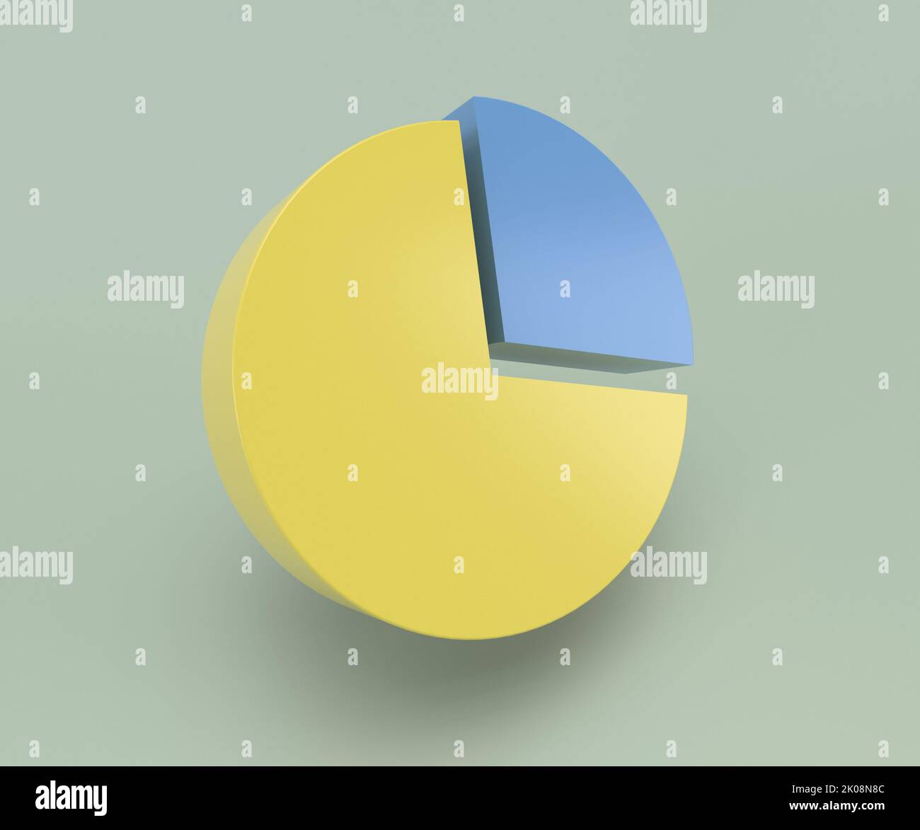 colorful pie chart graph icon 3d illustration, minimal 3d render ...