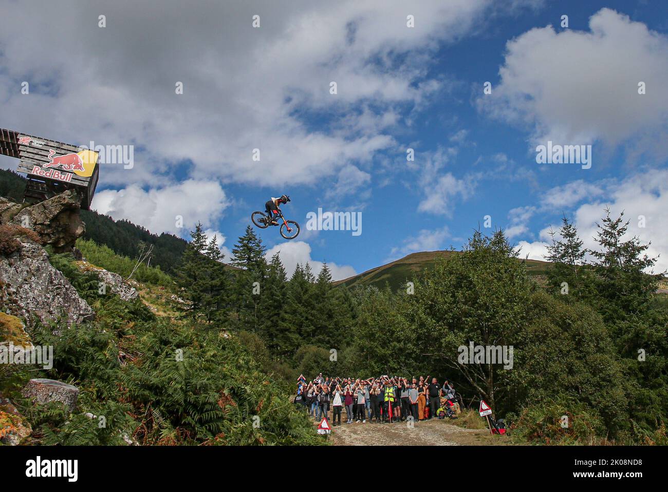 EDITORIAL USE ONLY Bernard Kerr riding the Red Bull Hardline downhill ...