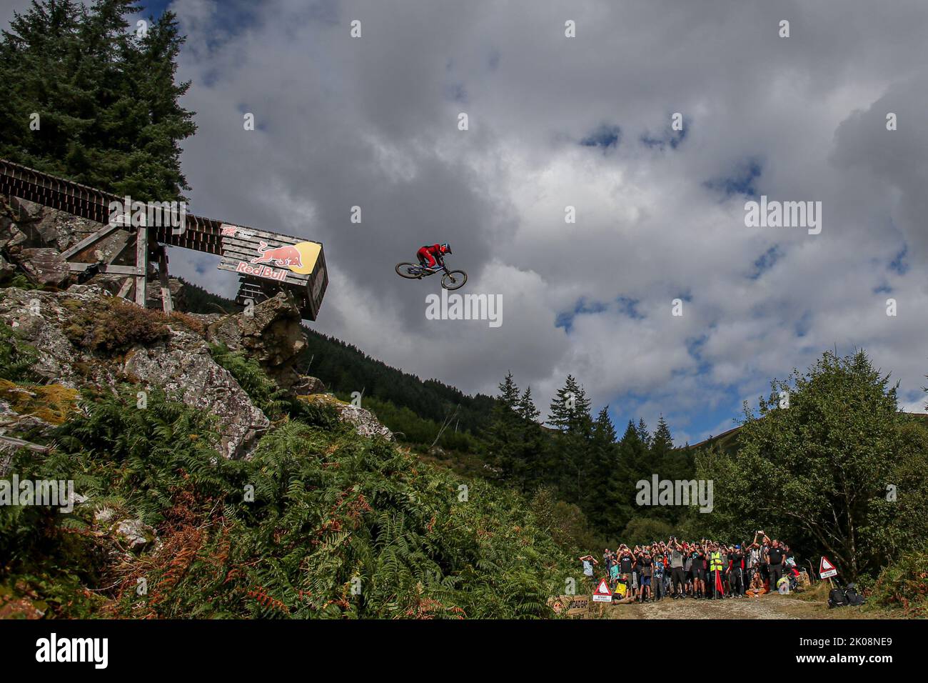 EDITORIAL USE ONLY Sam Gale riding the Red Bull Hardline downhill ...