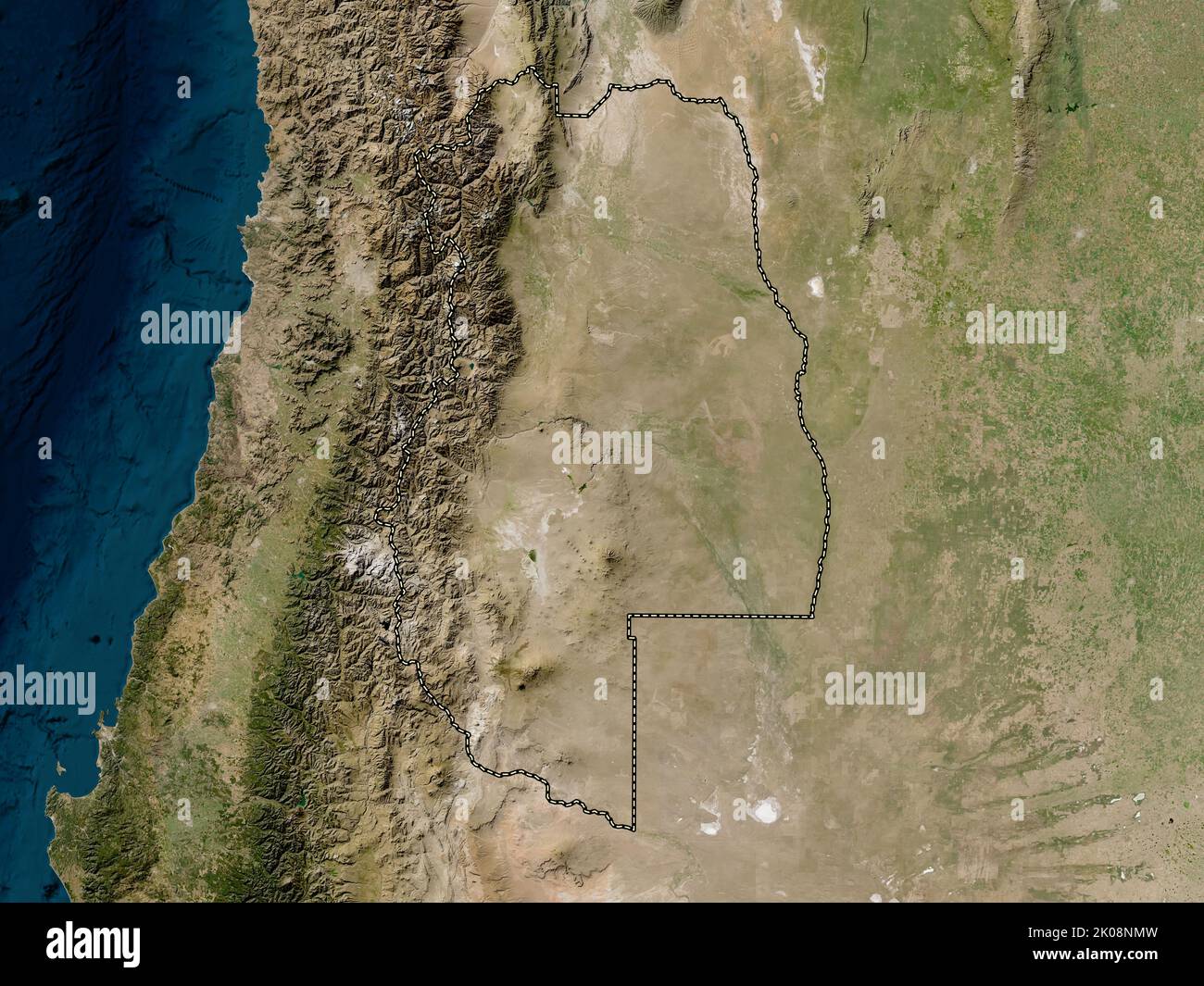Mendoza, province of Argentina. Low resolution satellite map Stock ...