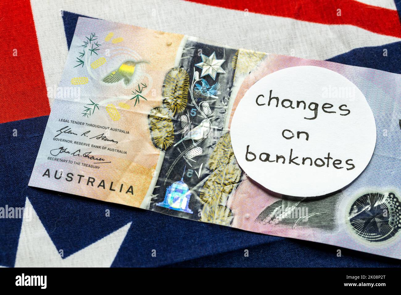 Change of the image on the Australian dollar banknote, Money lying on ...