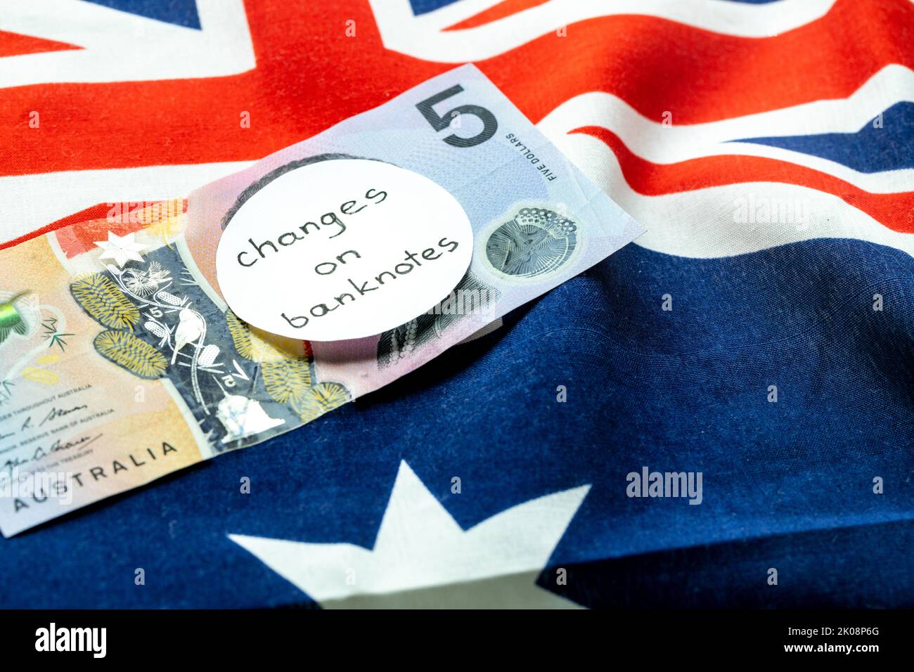Change of the image on the Australian dollar banknote, Money lying on ...