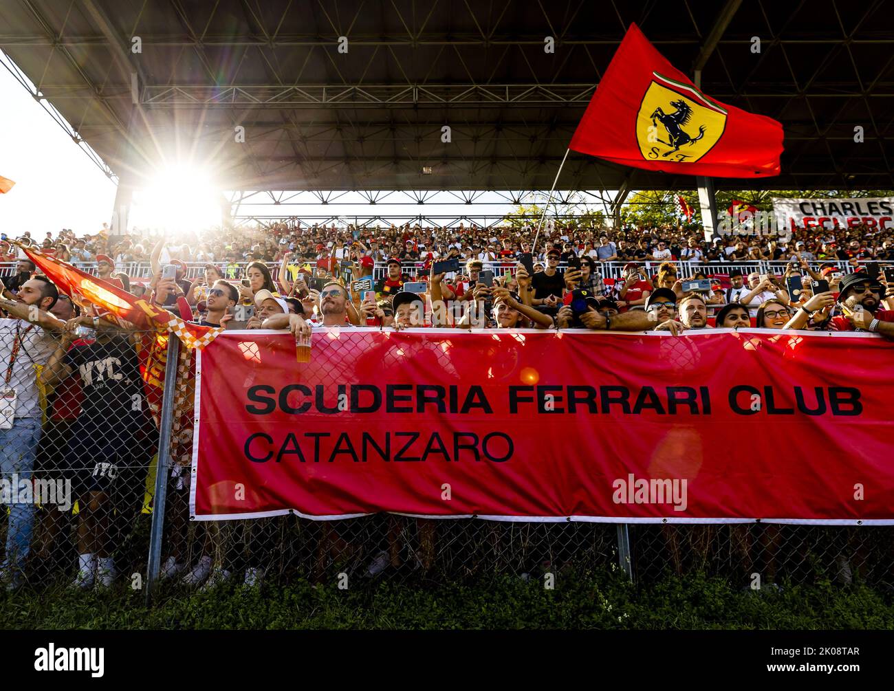 MONZA - Fans during qualifying for the F1 Grand Prix of Italy at the ...