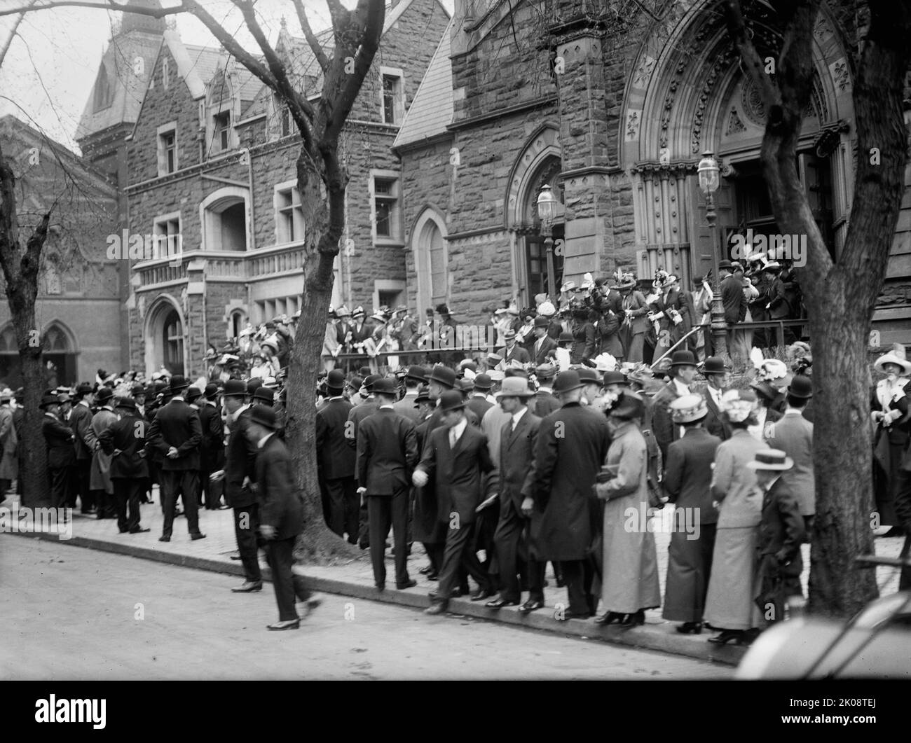 Easter Crowds; St. Patrick's, [Washington DC], 1911. [People crowd the ...
