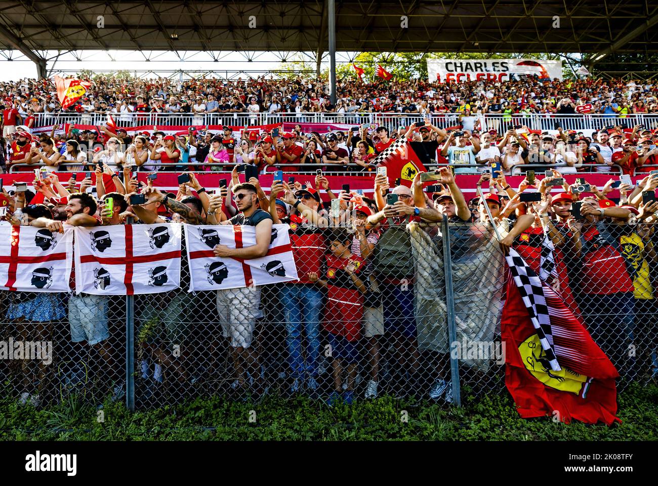 MONZA - Fans during qualifying for the F1 Grand Prix of Italy at the ...