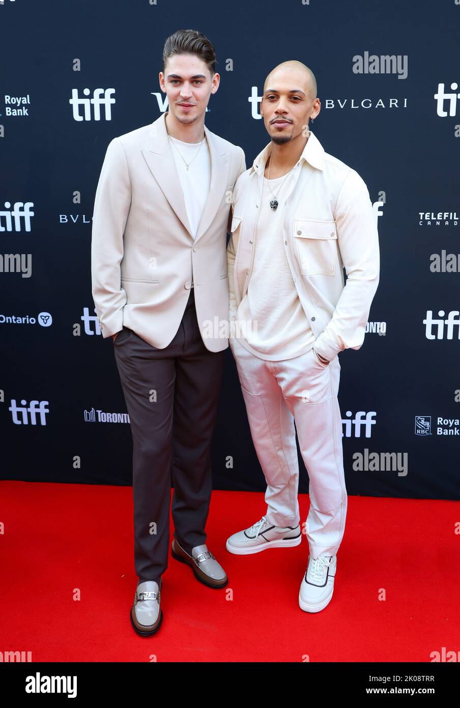 Hero Fiennes Tiffin and Jordan Bolger arriving to "The Woman King ...