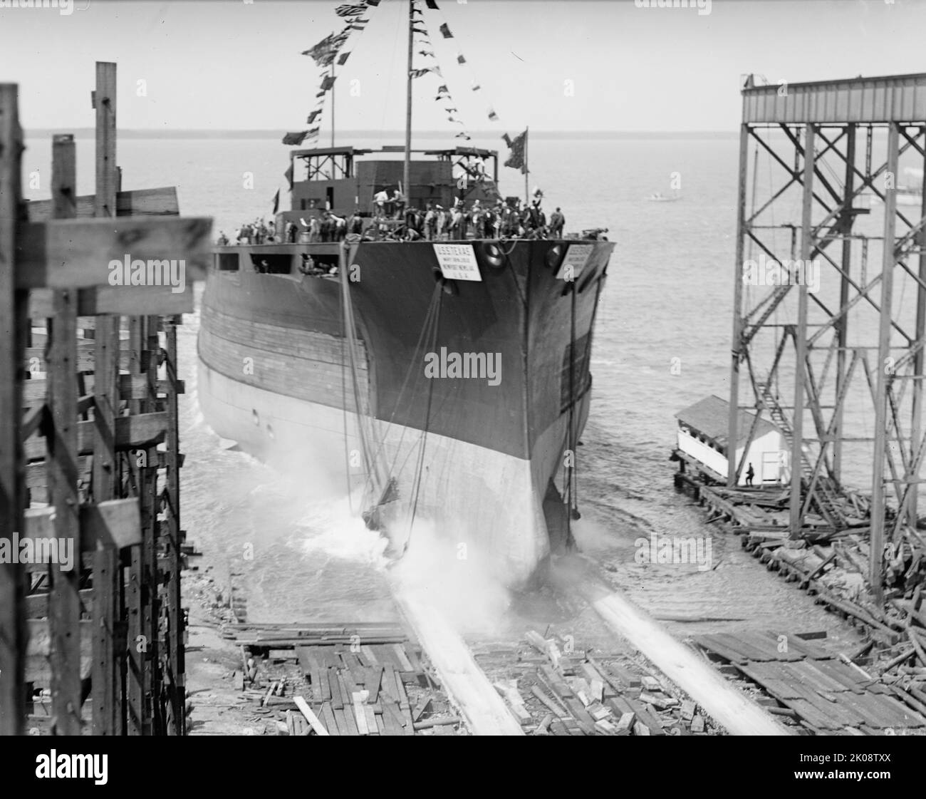 Launching of U.S.S. Texas, 1912. [United States Navy New York-class ...