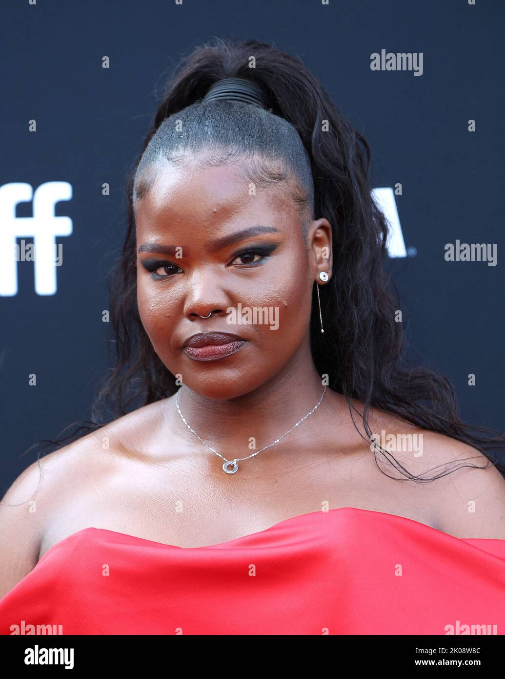 Siyamthanda Makakane arriving to "The Woman King" premiere during the 2022 Toronto International ...