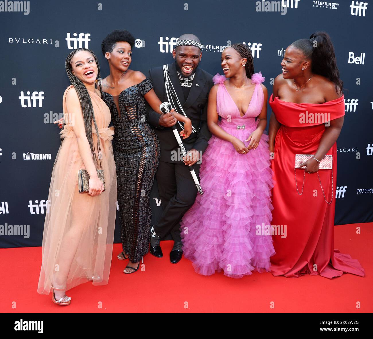 Makgotso M, Thuso Mbedu, Sivuyile Ngesi, Masali Baduza and Siyamthanda Makakane arriving to "The ...