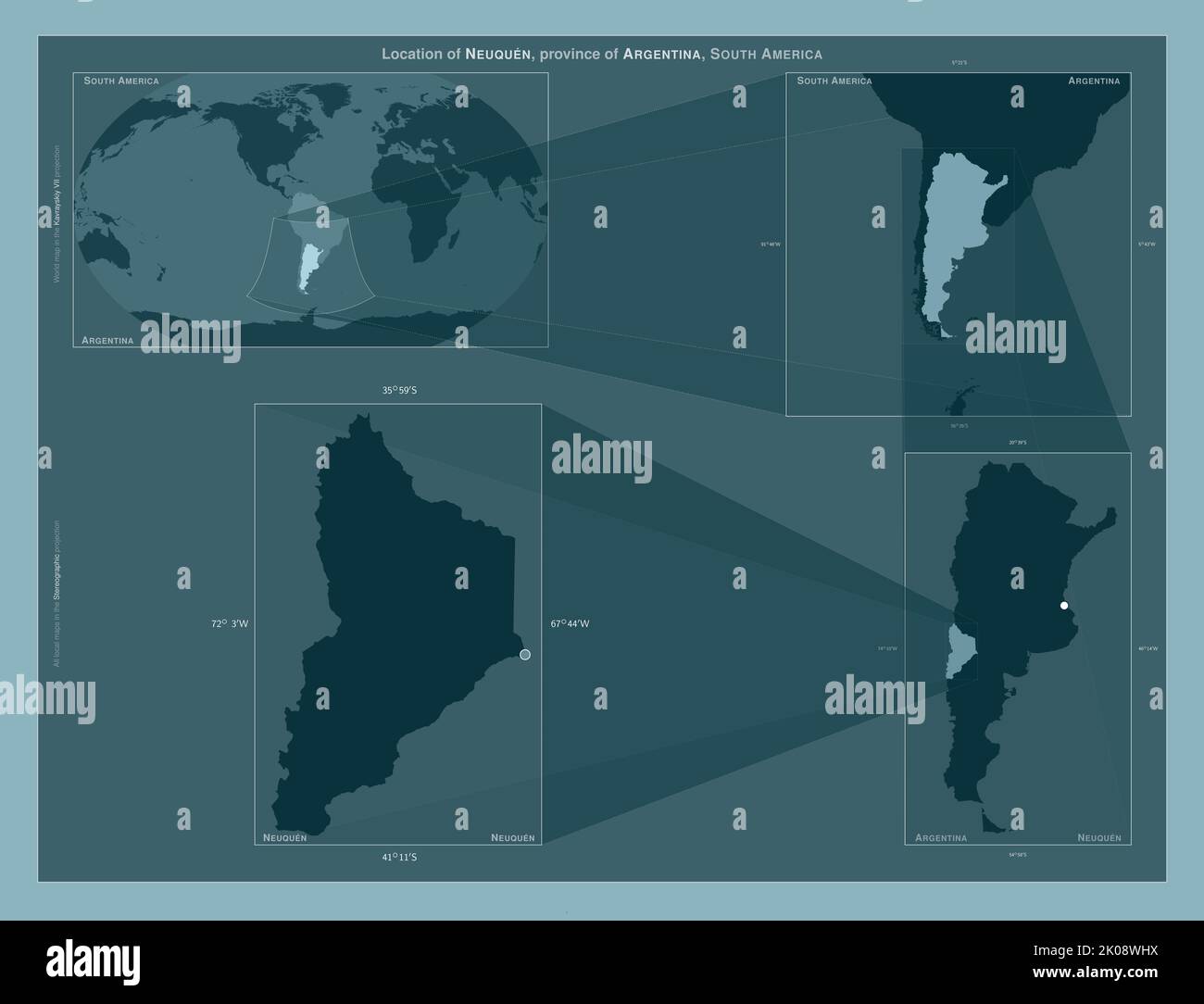 Neuquen, province of Argentina. Diagram showing the location of the ...