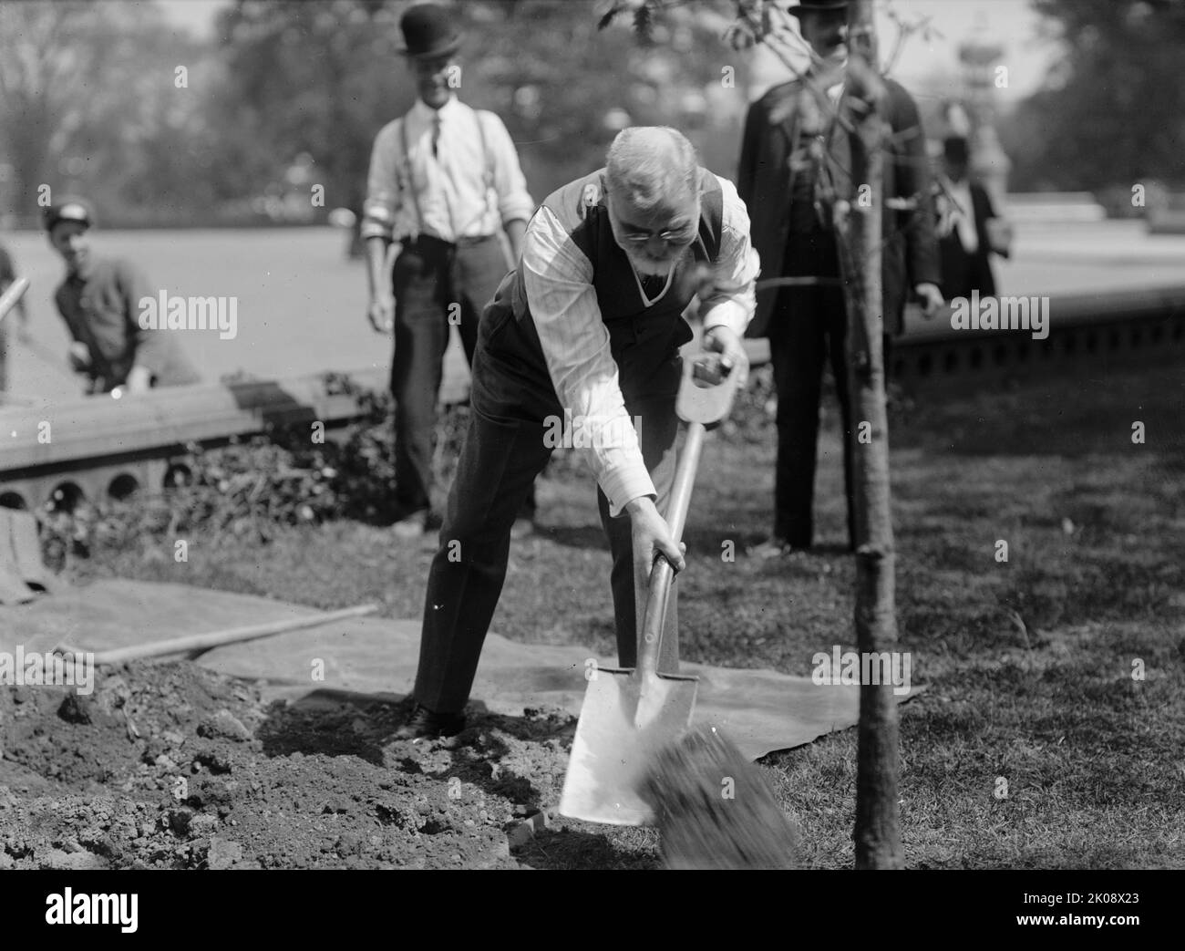 James R. Mann, Rep. from Illinois, Planting Tree At Capitol, 1912. [US ...