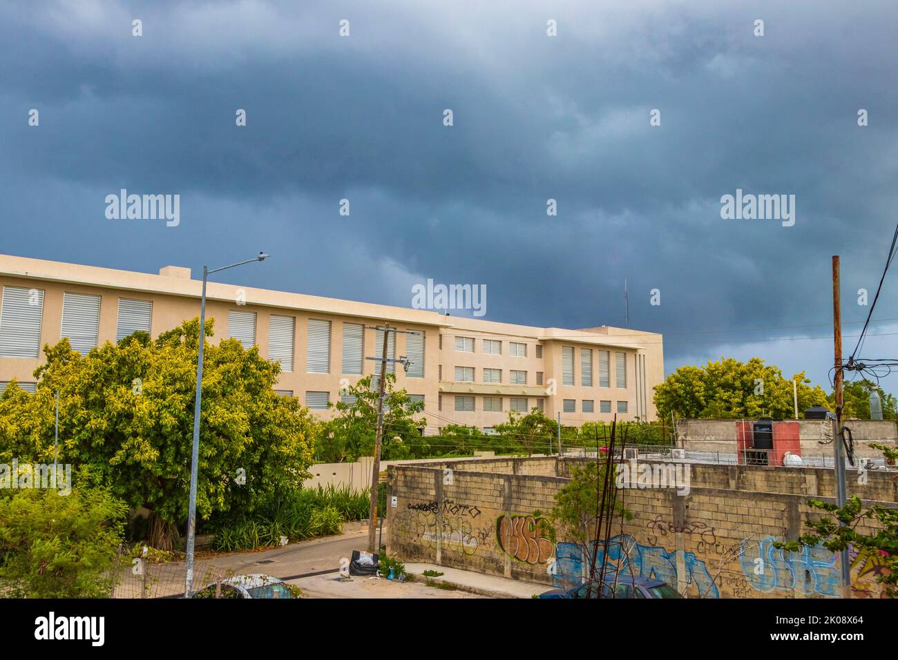 Hurricane 2021 in Playa del Carmen Quintana Roo Mexico extreme wind ...