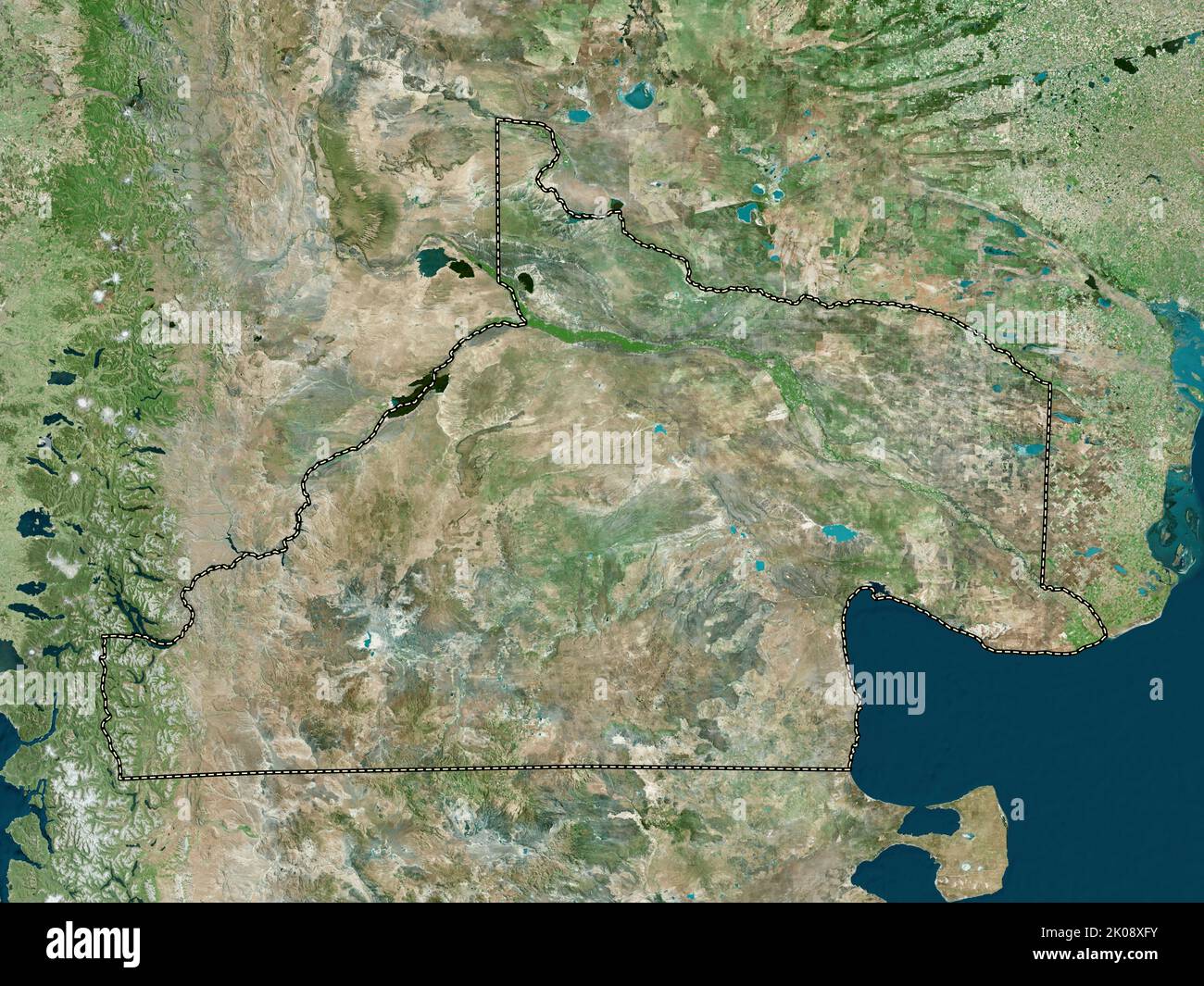 Rio Negro, province of Argentina. High resolution satellite map Stock ...