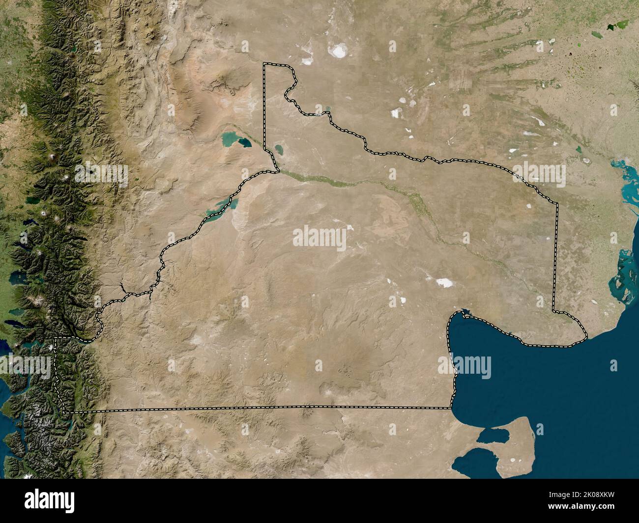 Rio Negro, province of Argentina. Low resolution satellite map Stock ...