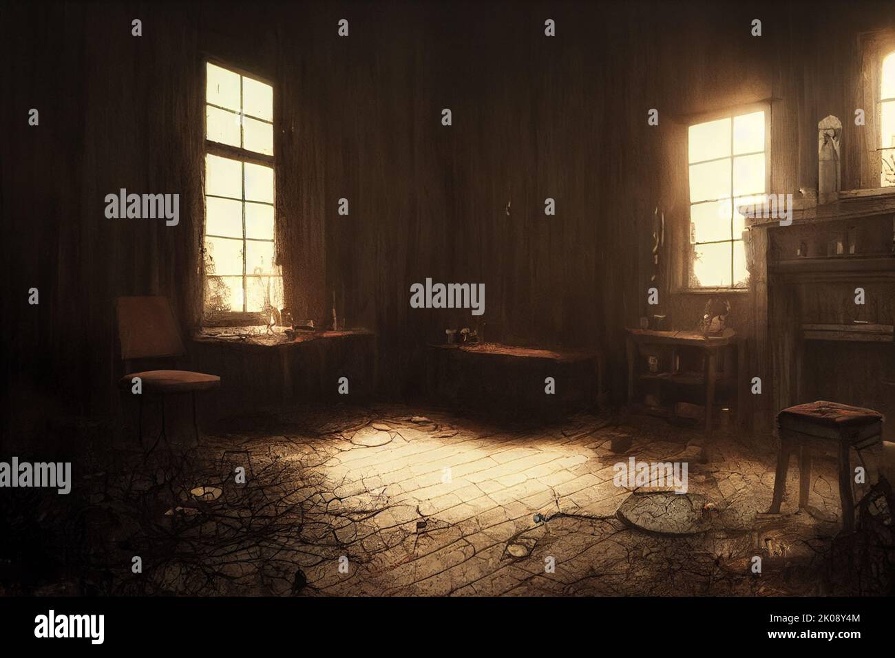 Spooky ghost window house illustration hi-res stock photography and ...