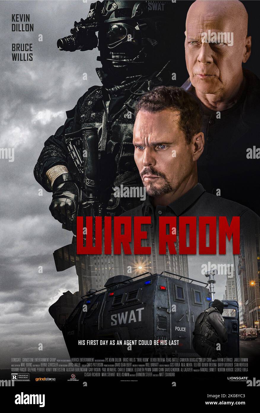 WIRE ROOM, US poster, from top: Bruce Willis, Kevin Dillon, 2022 ...