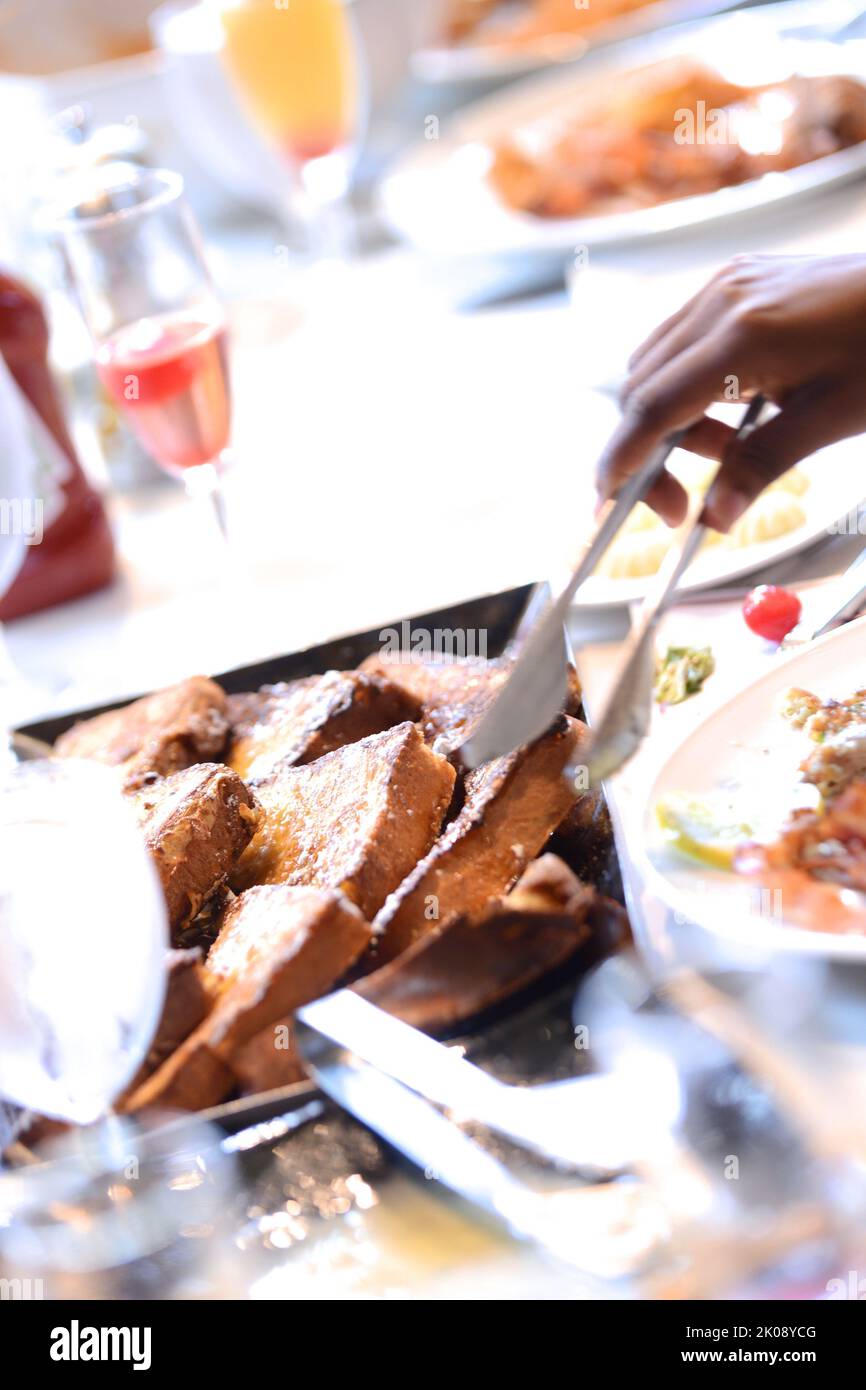 Serving Sunday Brunch Stock Photo - Alamy