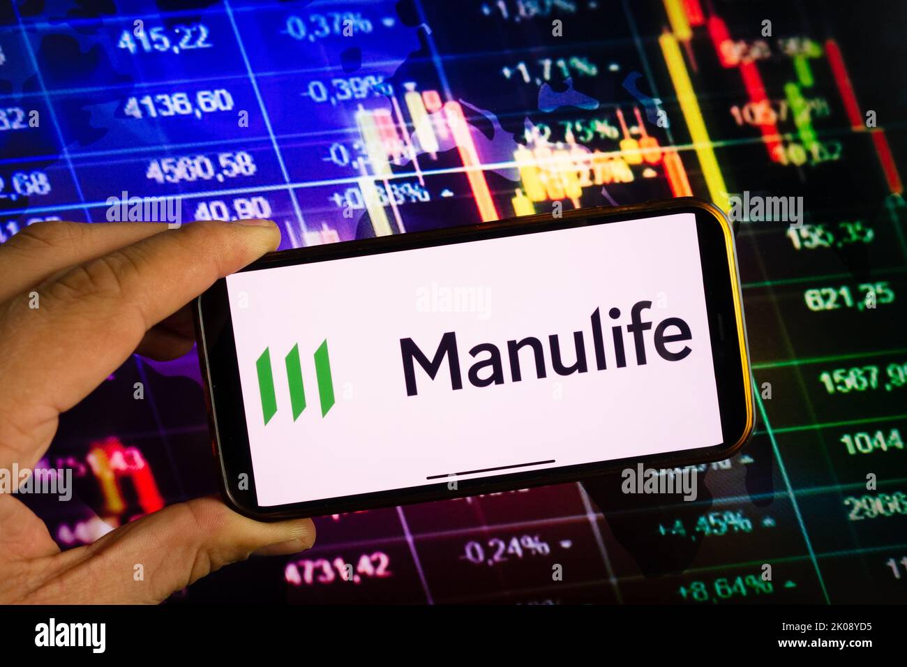 KONSKIE, POLAND - September 10, 2022: Smartphone displaying logo of ...