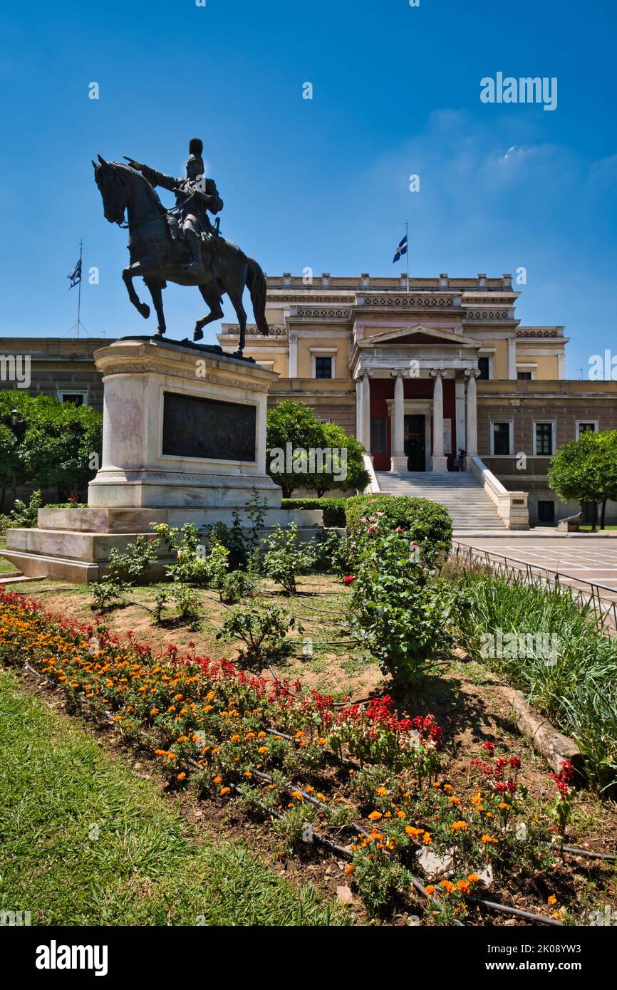 View of the equestrian statue of the General Theodore Kolokotronis in ...