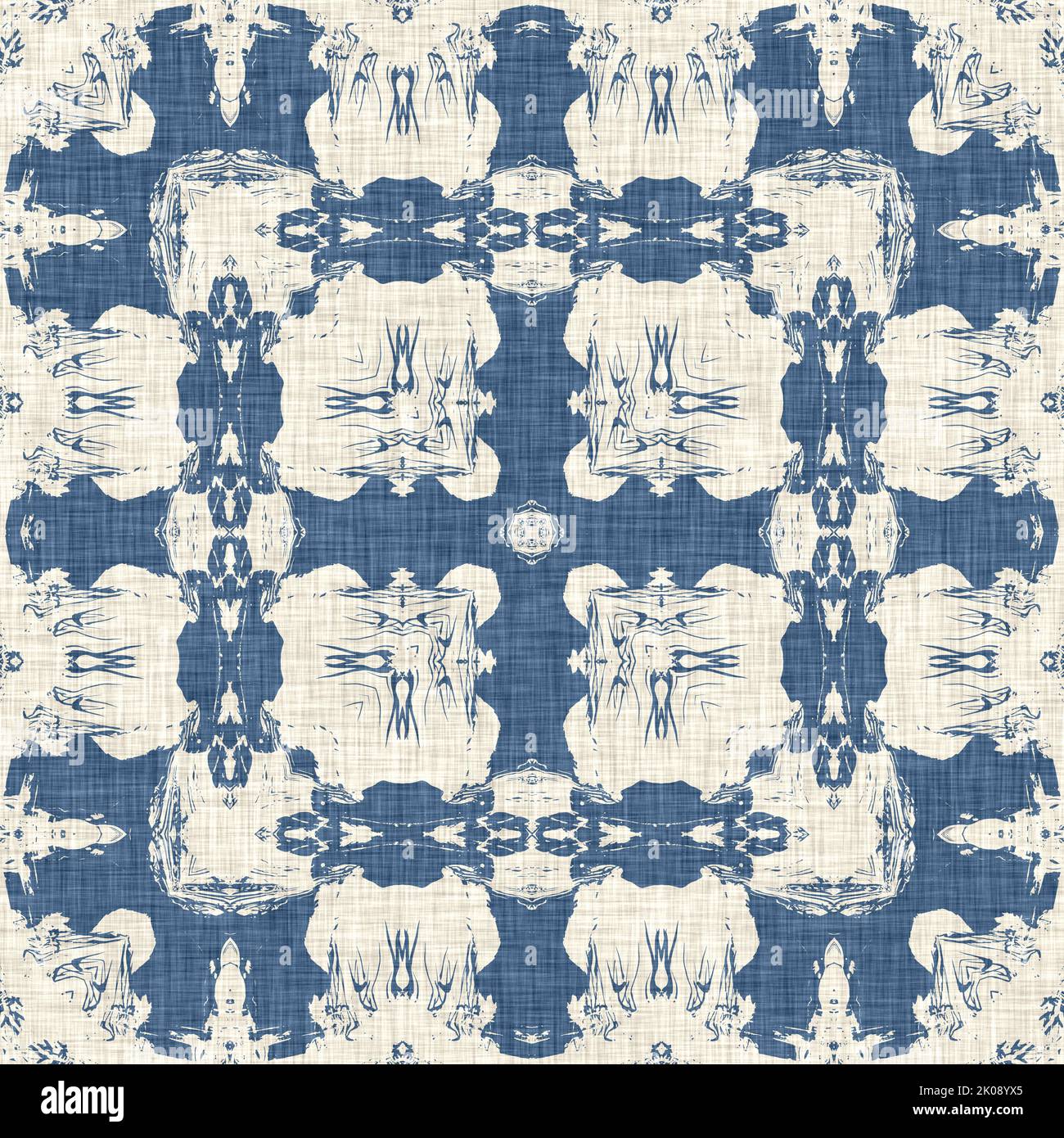 French blue quilt printed fabric pattern for shabby chic home decor ...