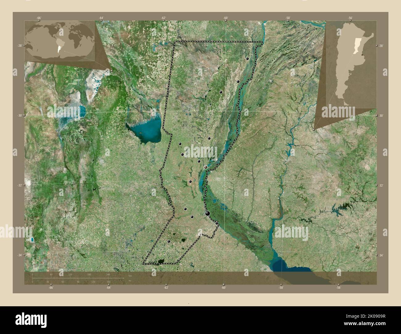 Santa Fe, province of Argentina. High resolution satellite map ...