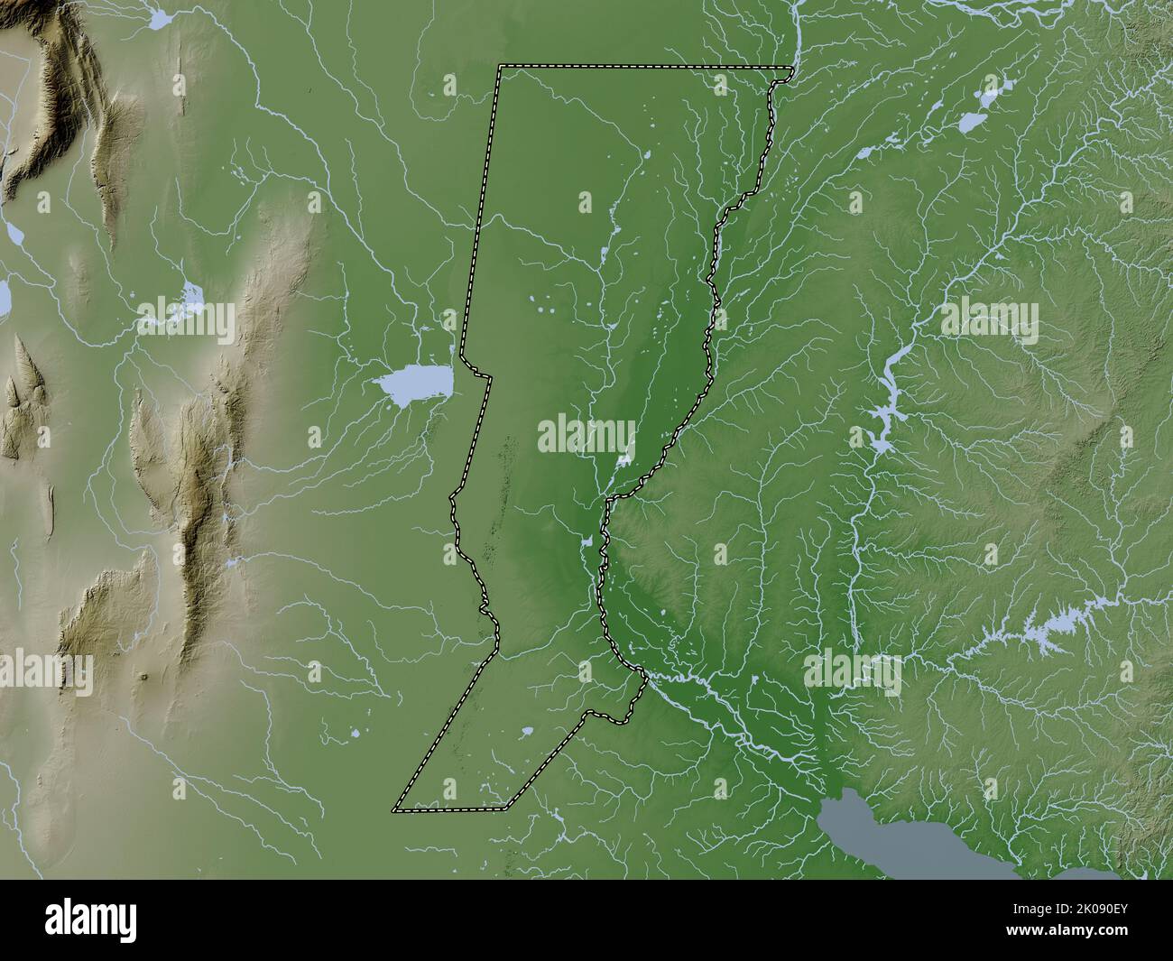 Santa Fe, province of Argentina. Elevation map colored in wiki style ...