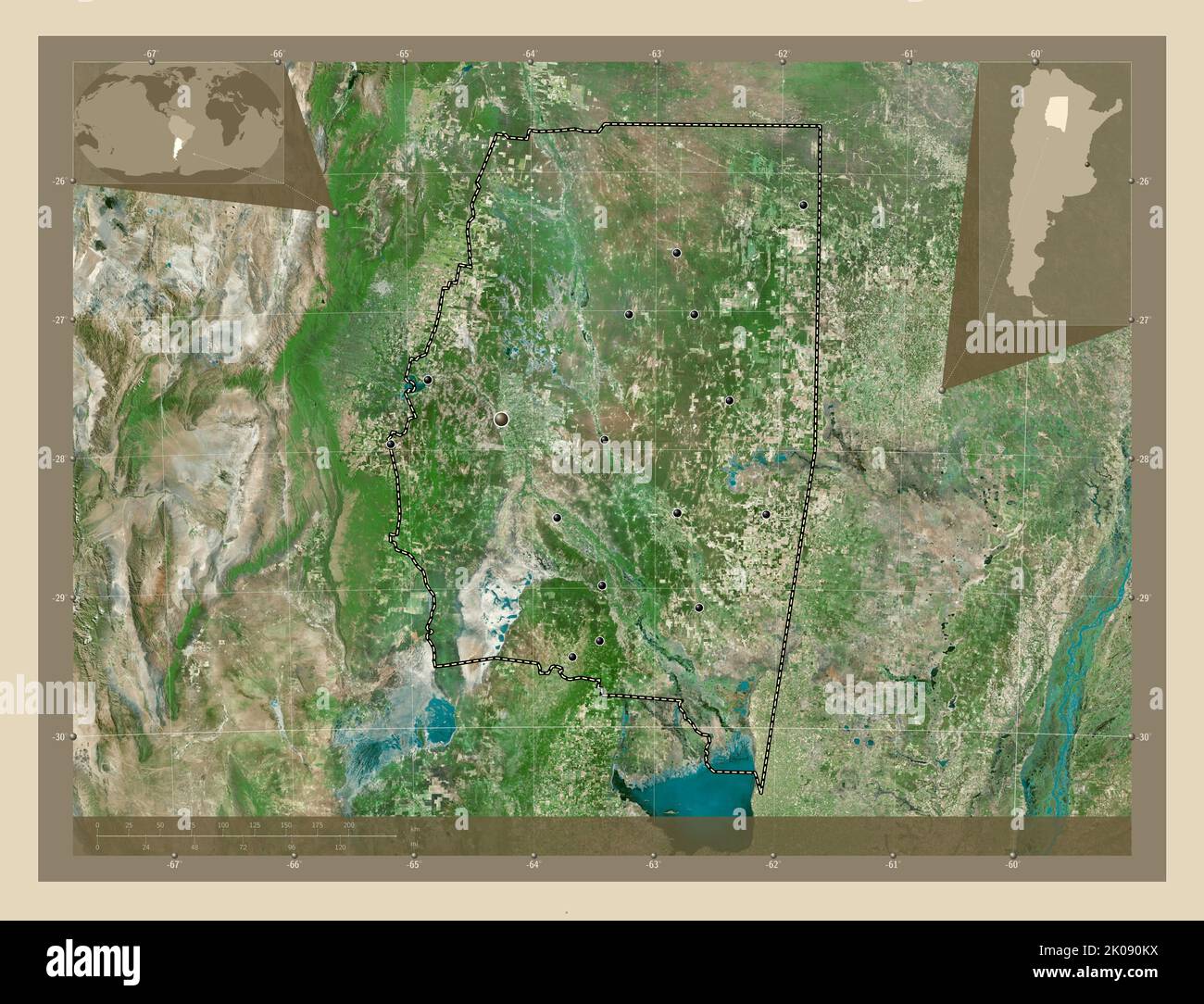 Santiago del Estero, province of Argentina. High resolution satellite ...
