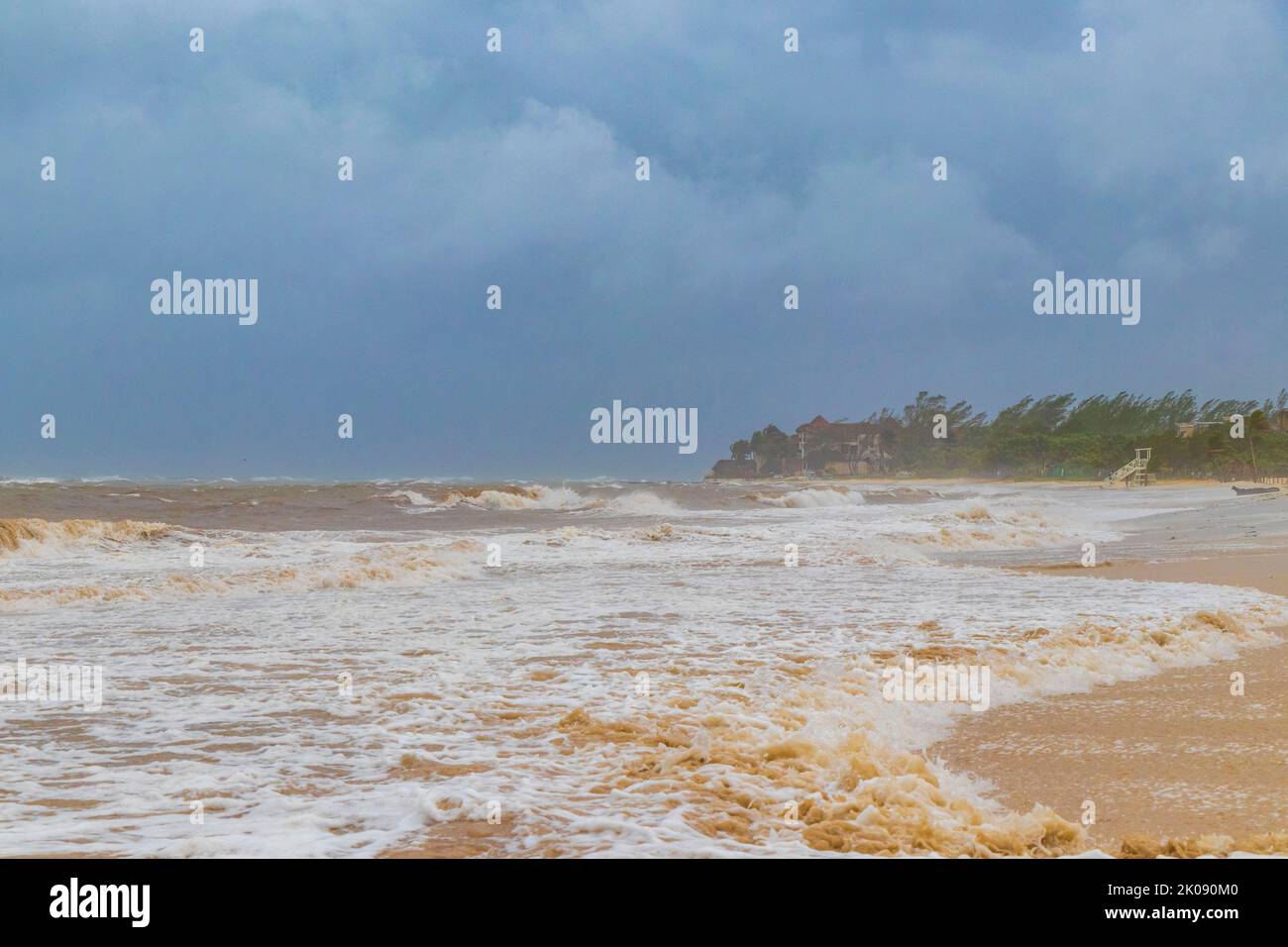 Hurricane 2021 in Playa del Carmen Quintana Roo Mexico extreme wind ...