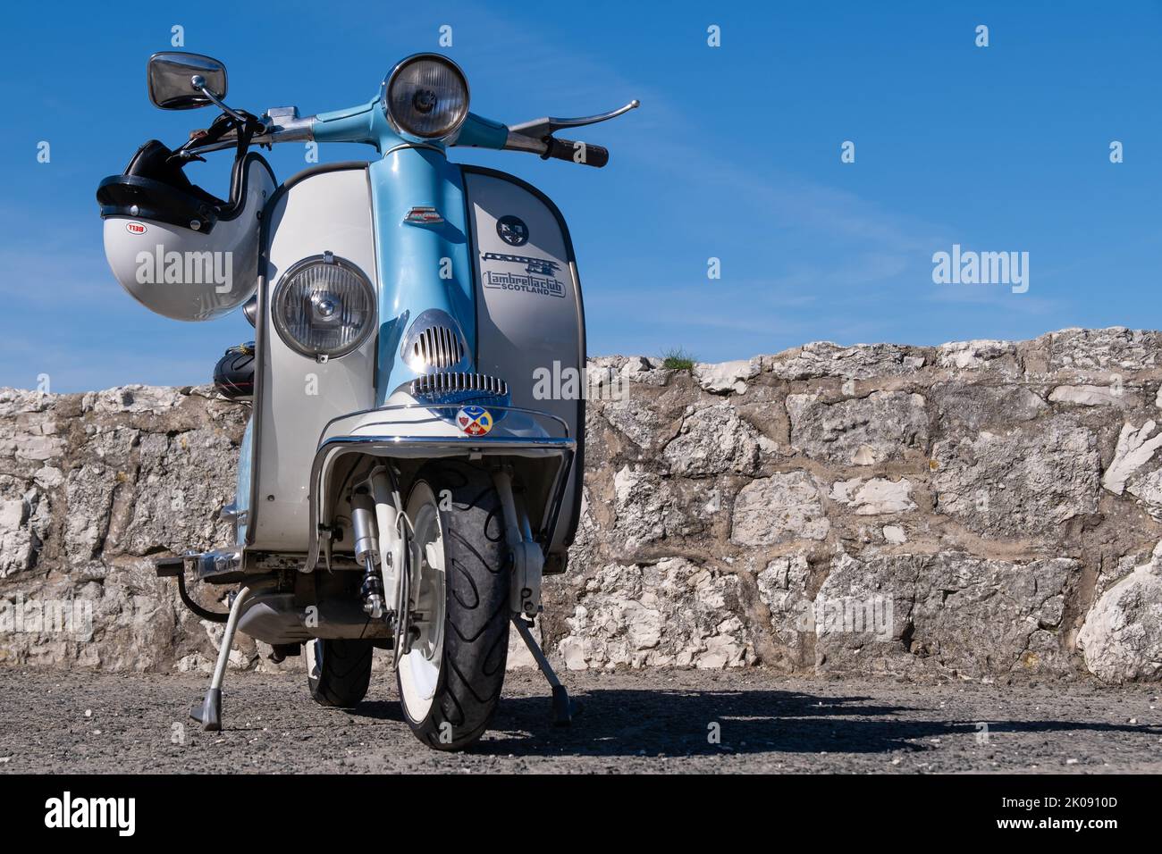 Lambretta Li 125 vintage Italian scooter in pale blue and white with ...