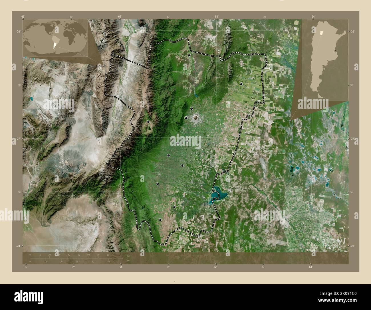 Tucuman, province of Argentina. High resolution satellite map ...