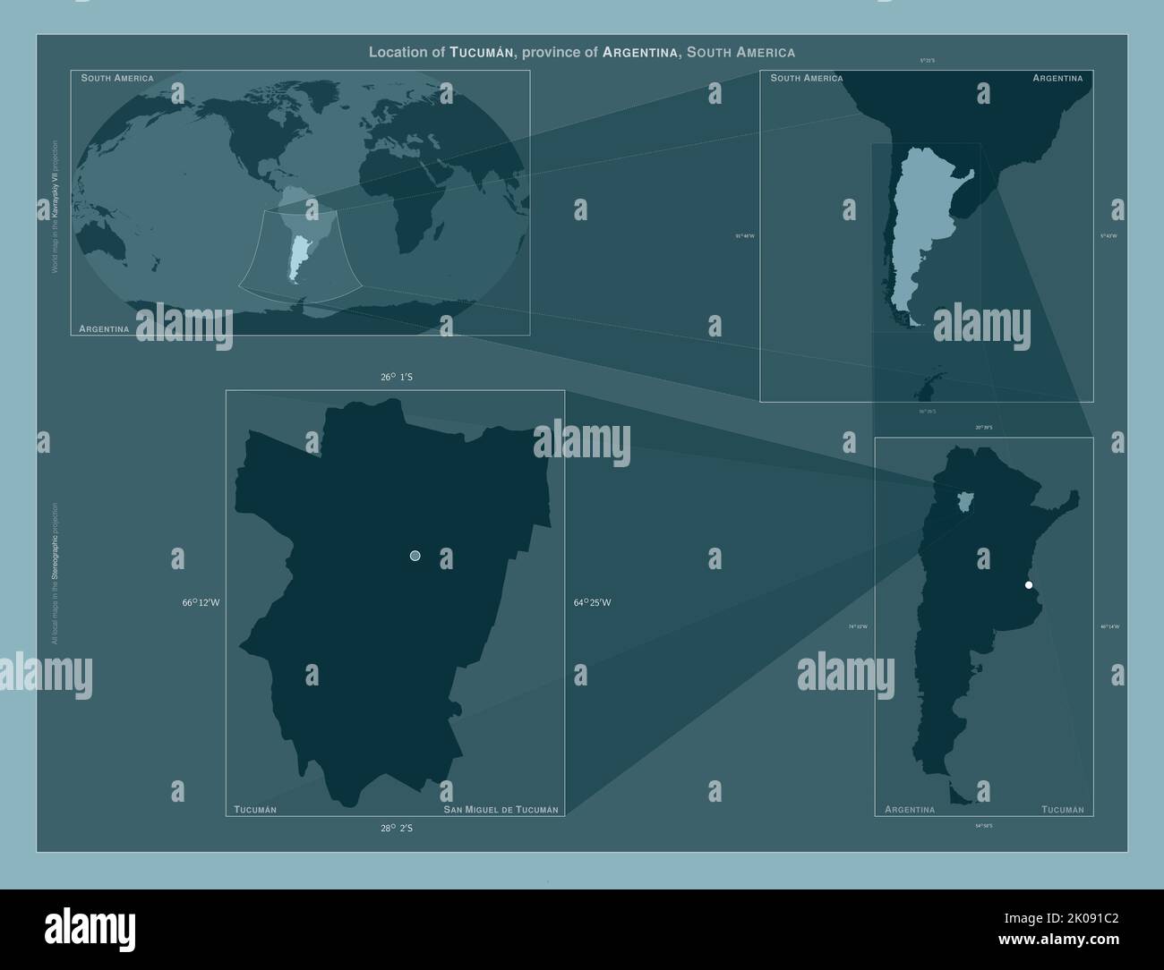 Tucuman, province of Argentina. Diagram showing the location of the ...