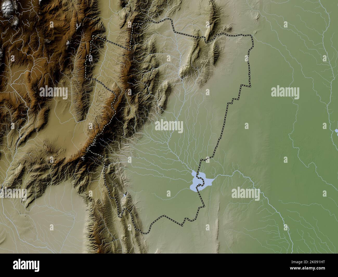 Tucuman, province of Argentina. Elevation map colored in wiki style ...